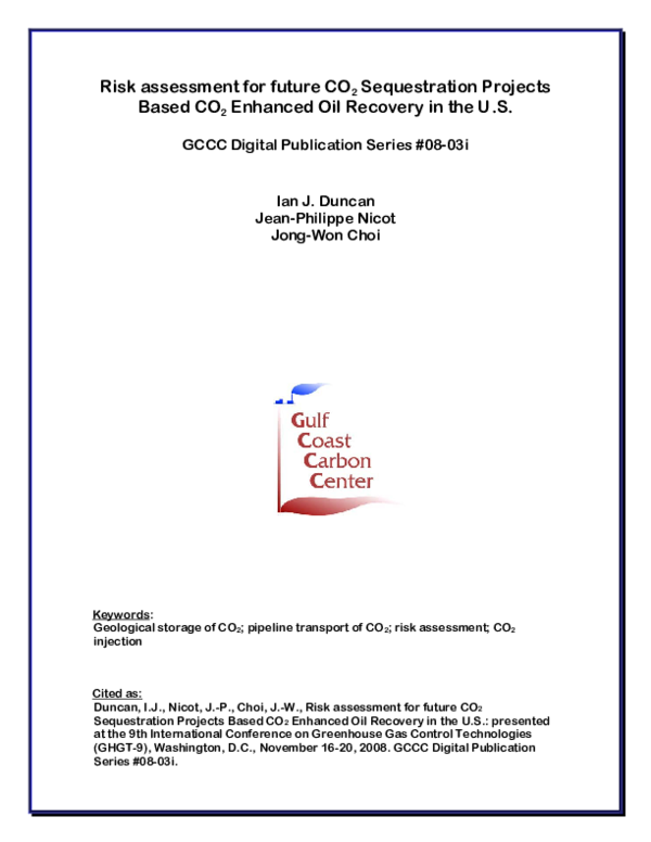 (PDF) Risk Assessment for future CO2 Sequestration Projects Based CO2 ...