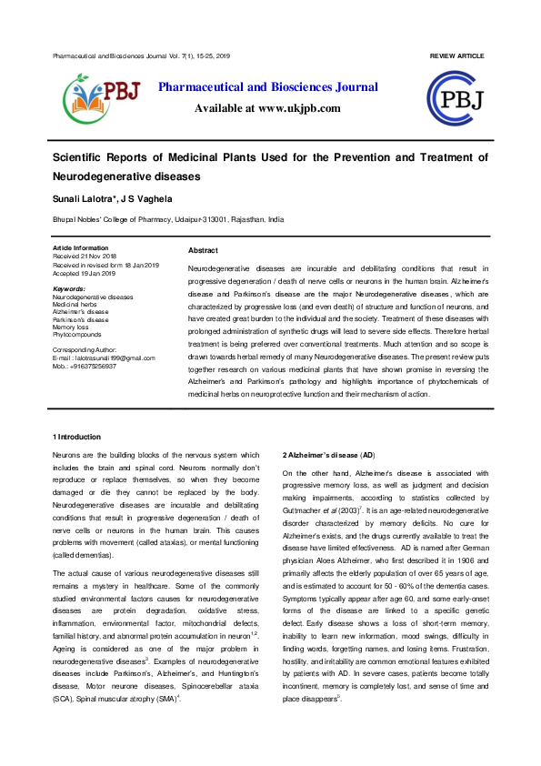(PDF) Scientific Reports of Medicinal Plants Used for the Prevention ...