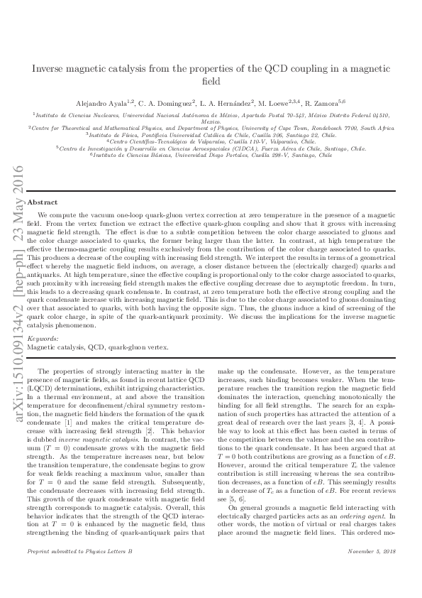(PDF) Inverse magnetic catalysis from the properties of the QCD ...