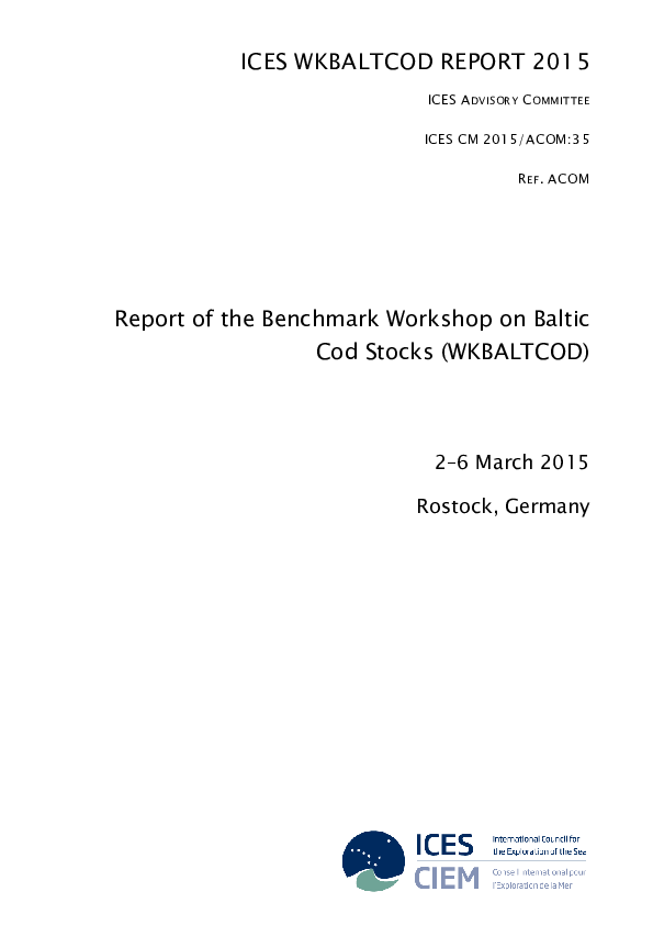(PDF) Report of the Benchmark Workshop on Baltic Cod Stocks (WKBALTCOD)