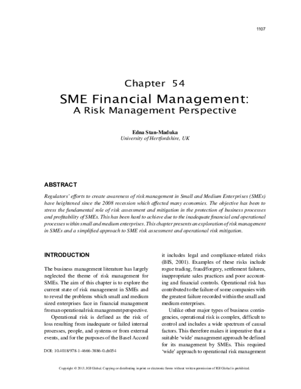 (PDF) SME Financial Management