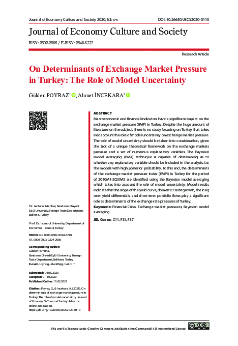 (PDF) On Determinants of Exchange Market Pressure in Turkey: The Role ...