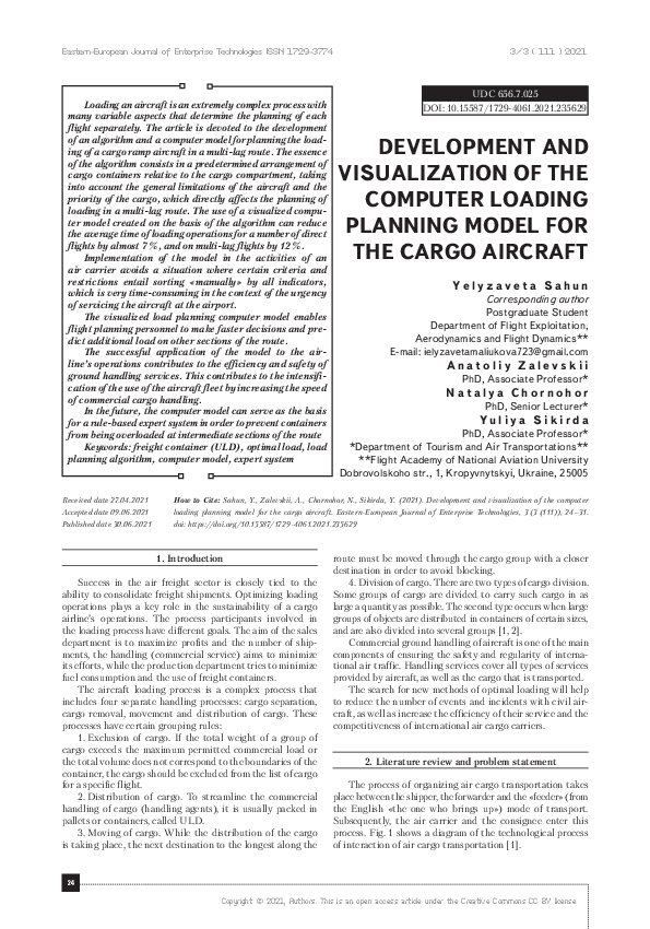 (PDF) Development and Visualization of the Computer Loading Planning ...