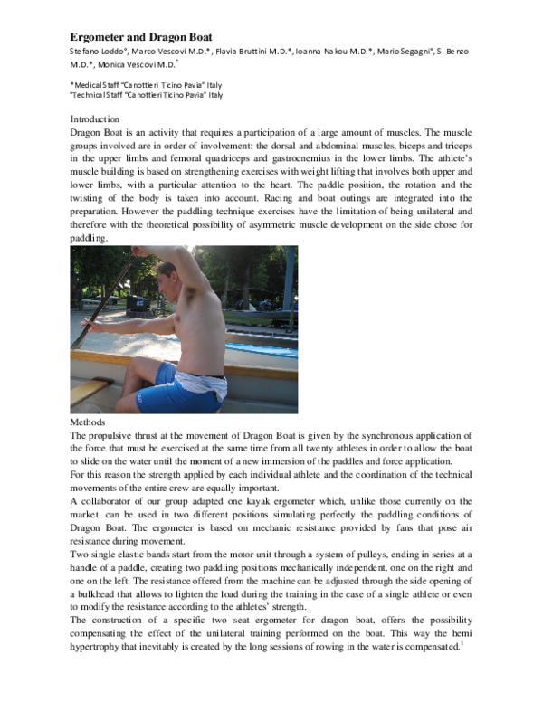 (PDF) Ergometer and Dragon Boat | Flavia Bruttini - Academia.edu