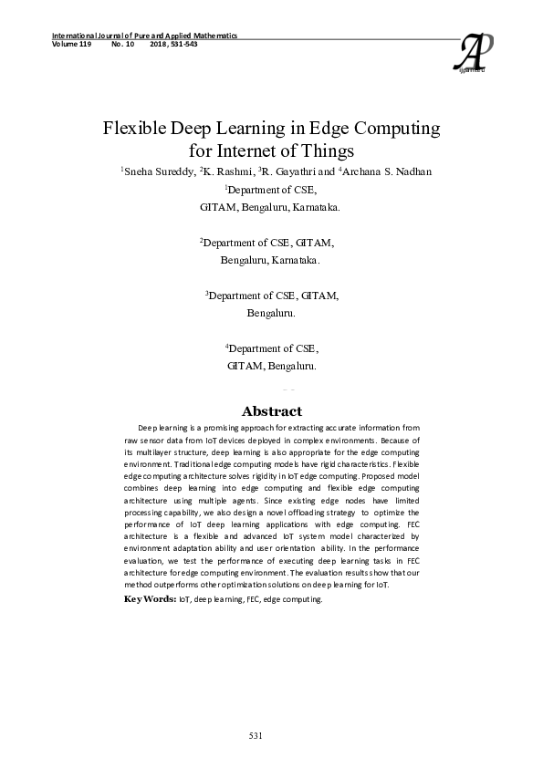 Pdf Flexible Deep Learning In Edge Computing For Internet Of Things