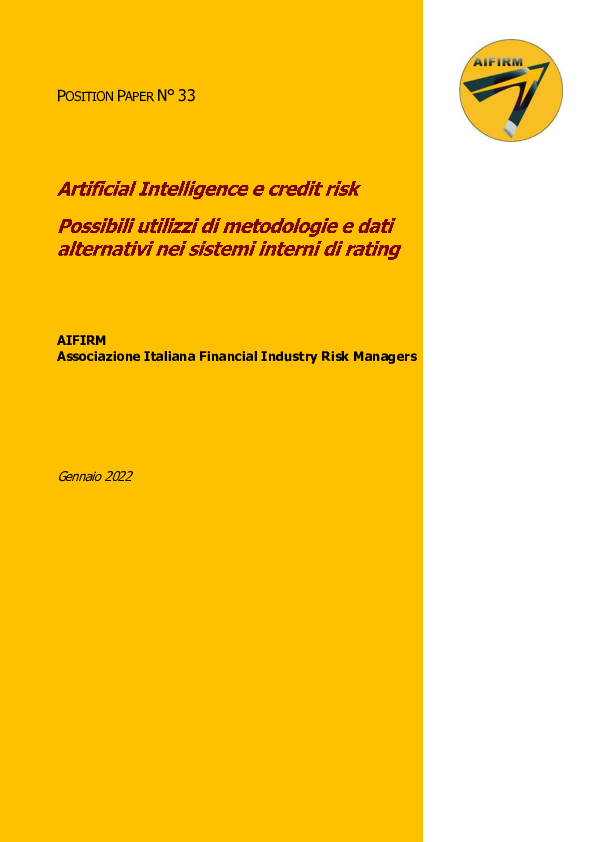 (PDF) Position Paper 33 Artificial Intelligence e Credit Risk