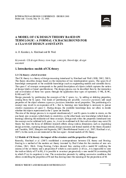 (PDF) A Model of CK Design Theory Based on Term Logic: A Formal CK ...