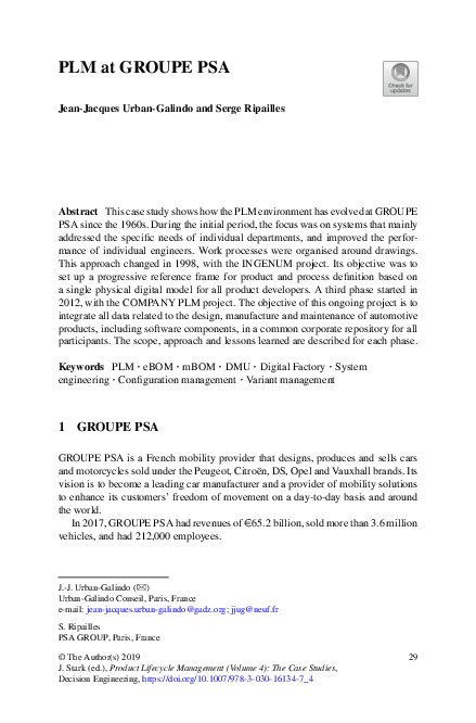 (PDF) PLM at GROUPE PSA