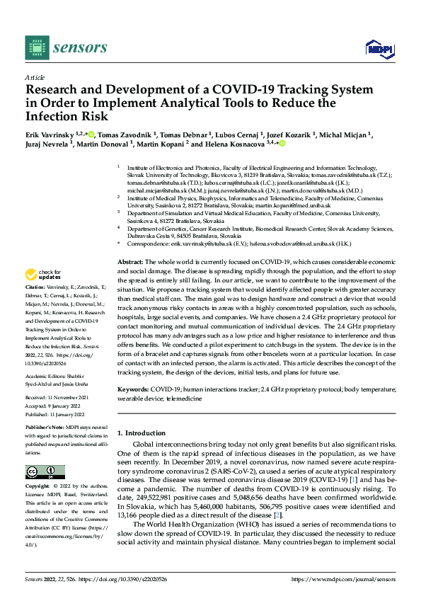 (PDF) Research and Development of a COVID-19 Tracking System in Order ...