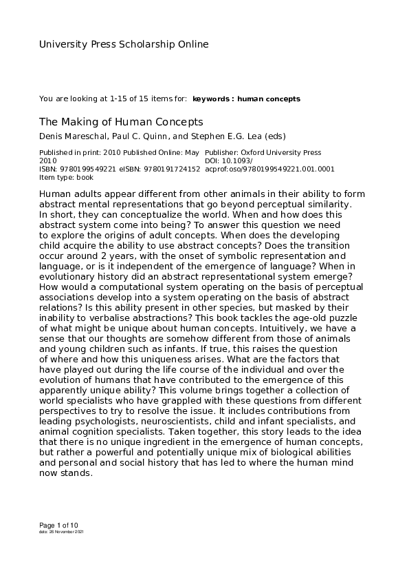 (PDF) The Making of Human Concepts