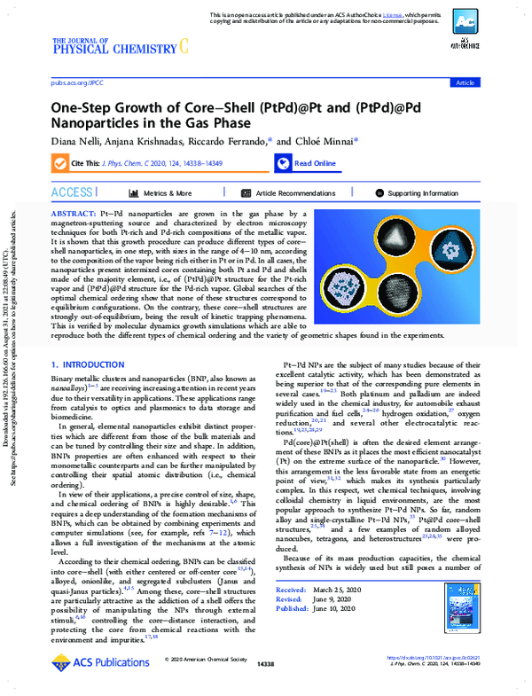 Pdf One Step Growth Of Coreshell Ptpdpt And Ptpdpd
