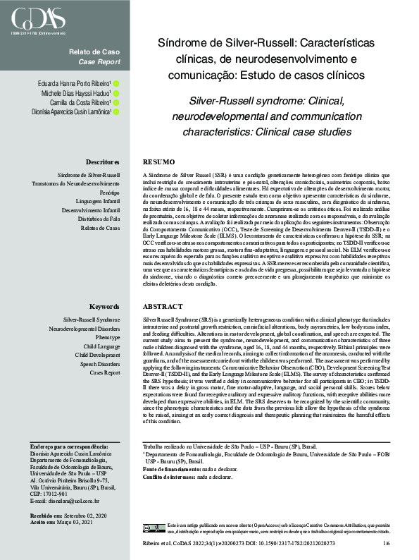 (PDF) Síndrome de Silver-Russell: Características clínicas, de ...