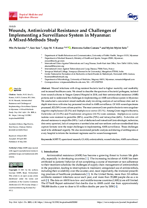 (PDF) Wounds, Antimicrobial Resistance and Challenges of Implementing a ... (PDF) Wounds, Antimicrobial Resistance and Challenges of Implementing a ...