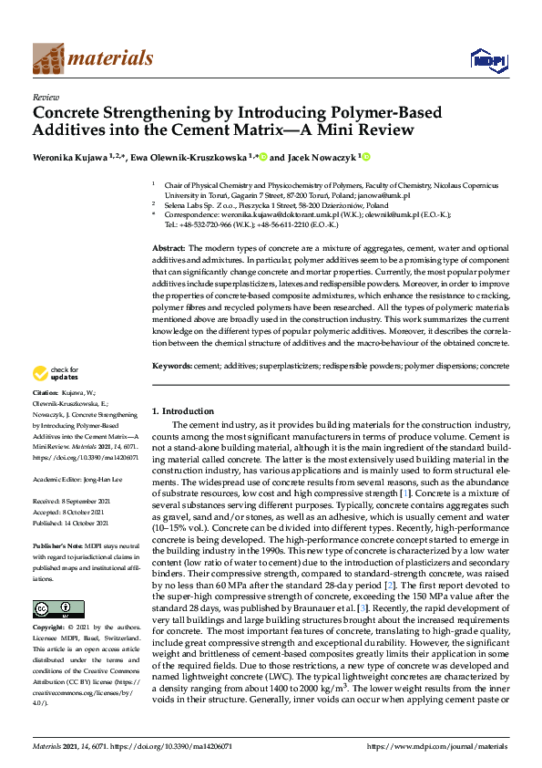 (PDF) Concrete Strengthening by Introducing Polymer-Based Additives ...