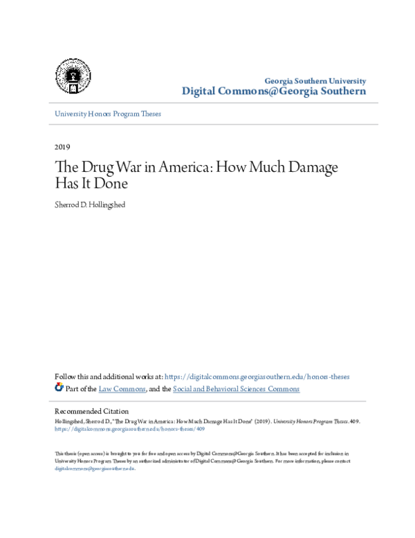 (PDF) The Drug War in America: How Much Damage Has It Done