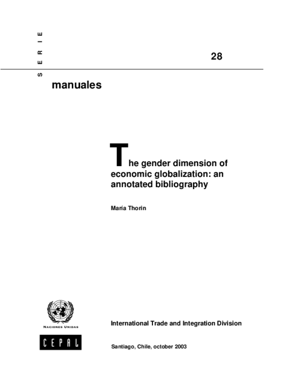 (PDF) The gender dimension of economic globalization: an annotated ...