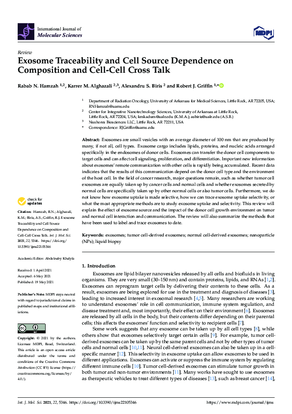 (PDF) Exosome Traceability and Cell Source Dependence on Composition ...
