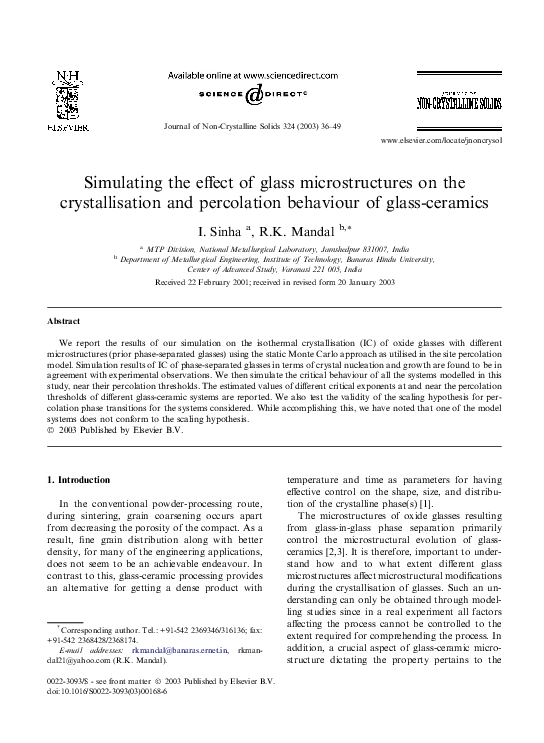 (PDF) Simulating the effect of glass microstructures on the ...