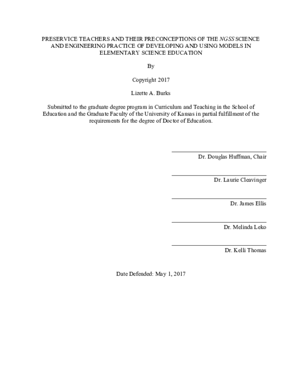 (PDF) Preservice Teachers and Their Preconceptions of the NGSS Science ...