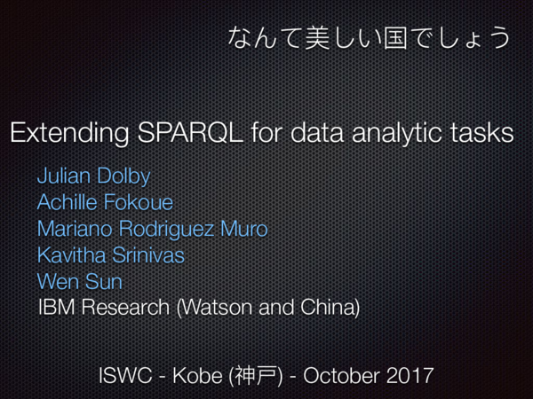 (PDF) Extending SPARQL for Data Analytic Tasks