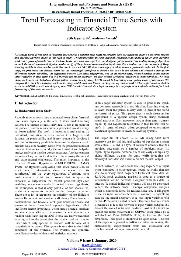 (PDF) Trend Forecasting in Financial Time Series with Indicator System