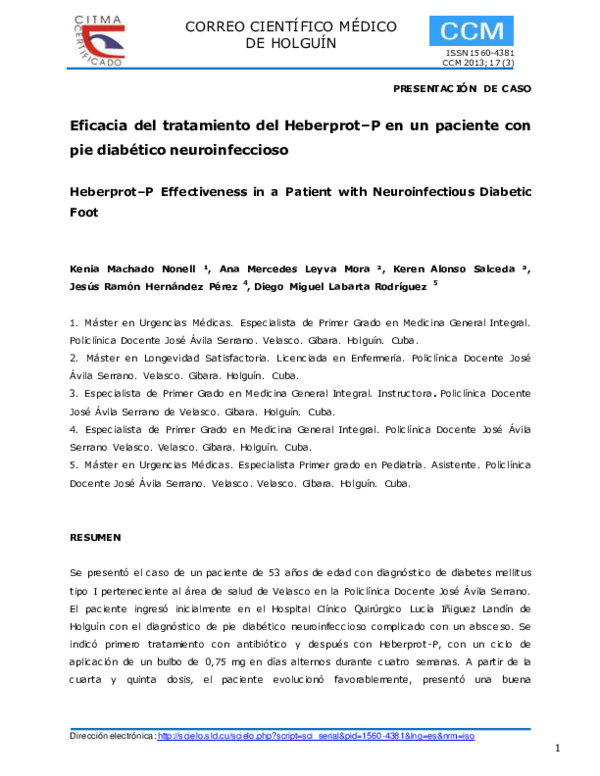 (PDF) Heberprot-P Effectiveness in a Patient with Neuroinfectious ...