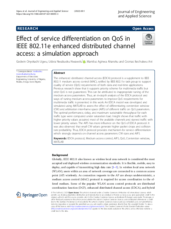 (PDF) Effect of service differentiation on QoS in IEEE 802.11e enhanced distributed channel ...