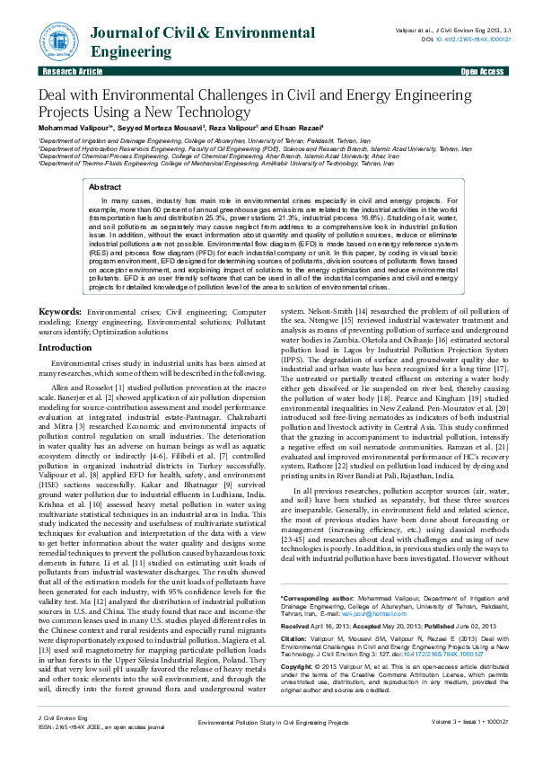 (PDF) Deal with Environmental Challenges in Civil and Energy ...