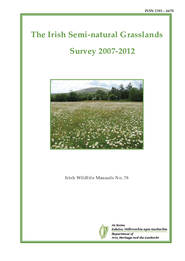 (PDF) The Irish semi-natural grasslands survey 2007-2012 | Fiona ...