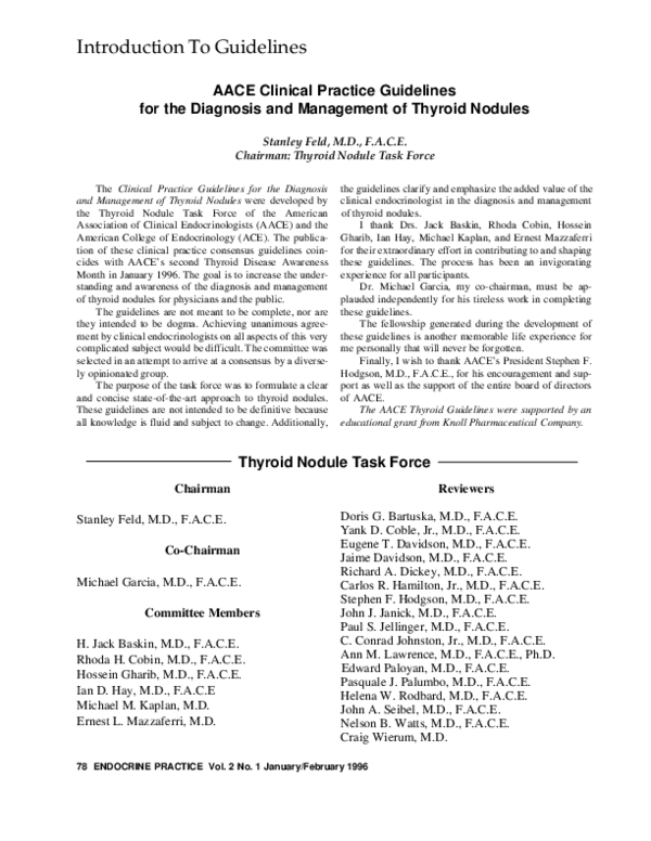 (PDF) AACE Clinical Practice Guidelines for the Diagnosis and ...