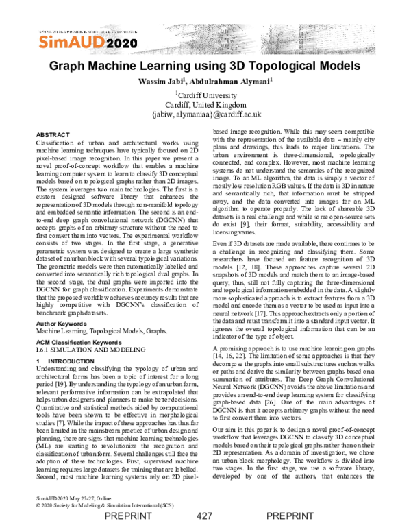 (PDF) Graph machine learning using 3D topological models | ABDULRHMAN ALYMANI - Academia.edu