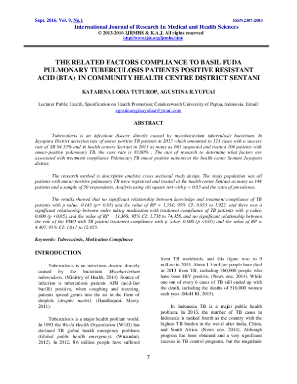 (PDF) The Related Factors Compliance to Basil Fuda Pulmonary ...