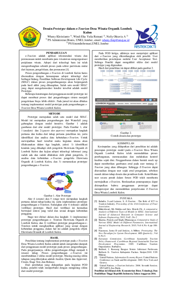 (PDF) Desain Prototype dalam e-Tourism Desa Wisata Organik Lombok Kulon