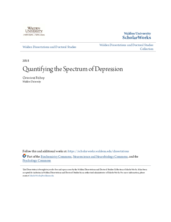 (PDF) Quantifying the Spectrum of Depression