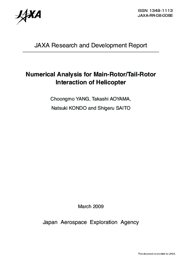 Pdf Numerical Analysis For Main Rotortail Rotor Interaction Of