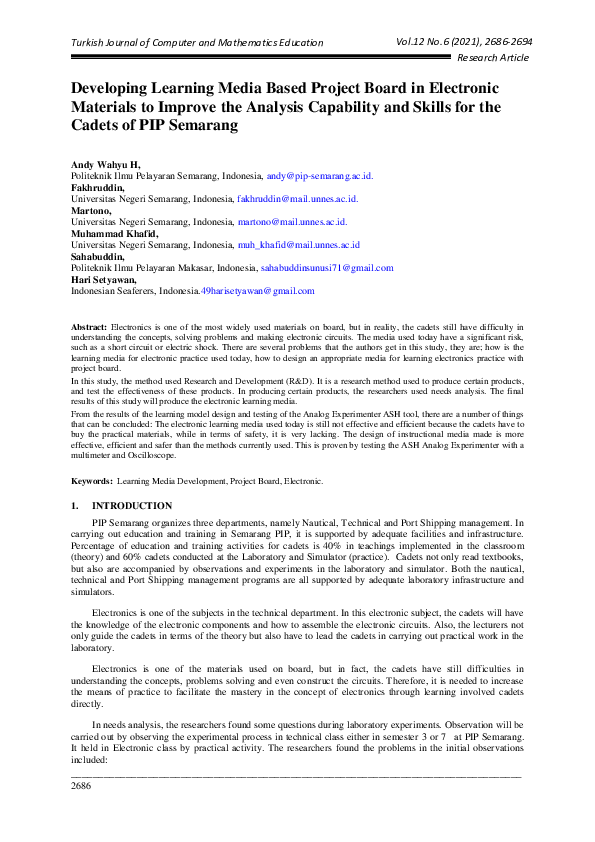 (PDF) Project Board Media for Electronics Learning