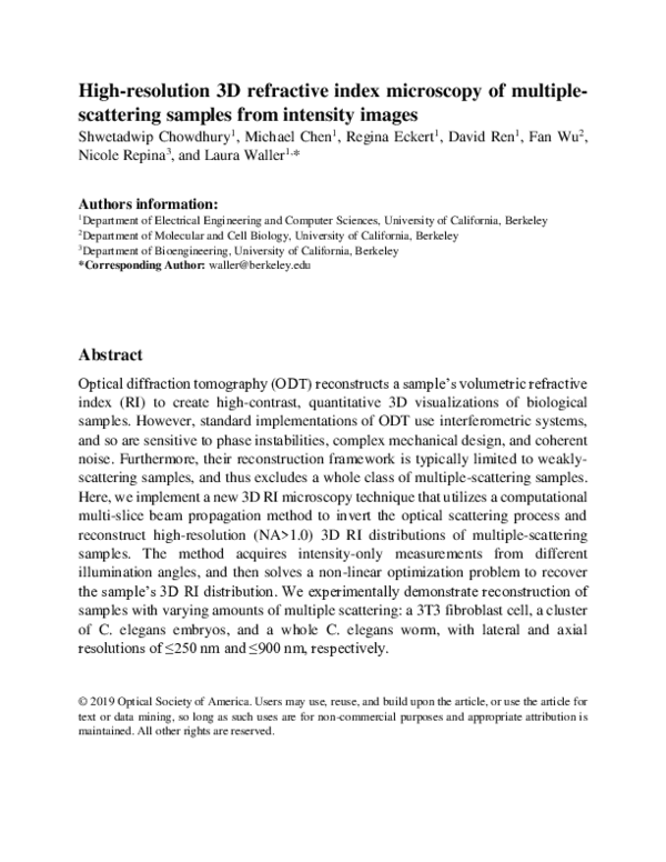 (PDF) High-resolution 3D refractive index microscopy of multiple ...