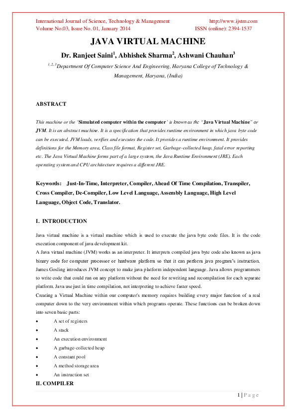 (PDF) Java Virtual Machine