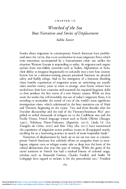 (PDF) Wretched of the Sea: Boat Narratives and Stories of Displacement
