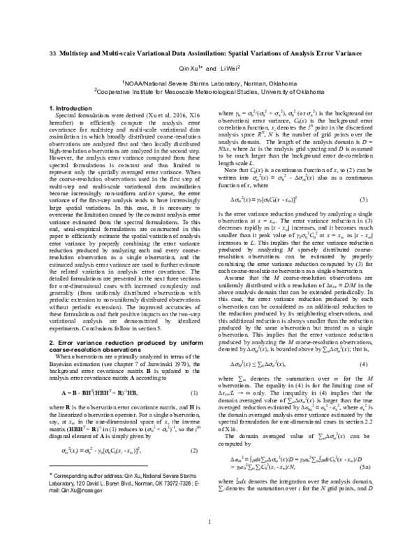 (PDF) Multistep and Multi-scale Variational Data Assimilation : Spatial Variations of Analysis ...