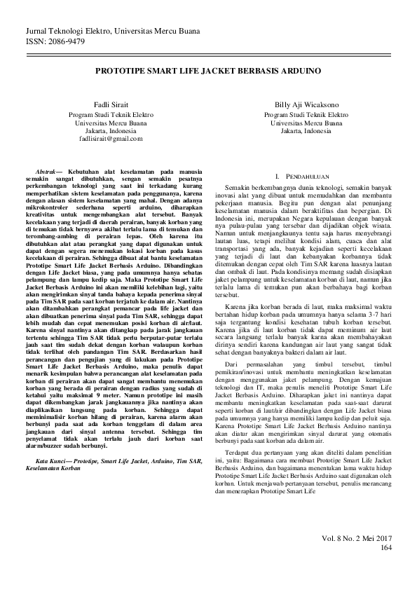 (PDF) Prototipe Smart Life Jacket Berbasis Arduino