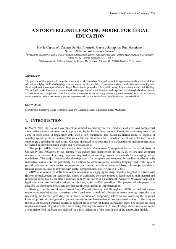 (PDF) A Storytelling Learning Model for Legal Education