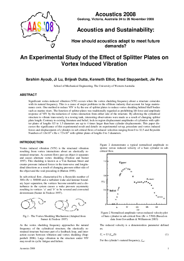 (PDF) An experimental study of the effect of splitter plates on vortex ...