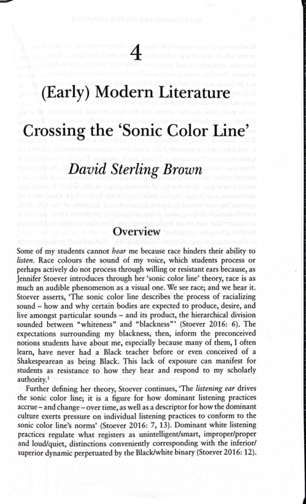 (PDF) (Early) Modern Literature: Crossing the "Sonic Color Line"