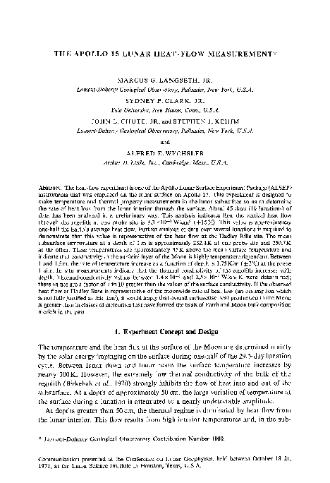 (PDF) The Apollo 15 lunar heat-flow measurement