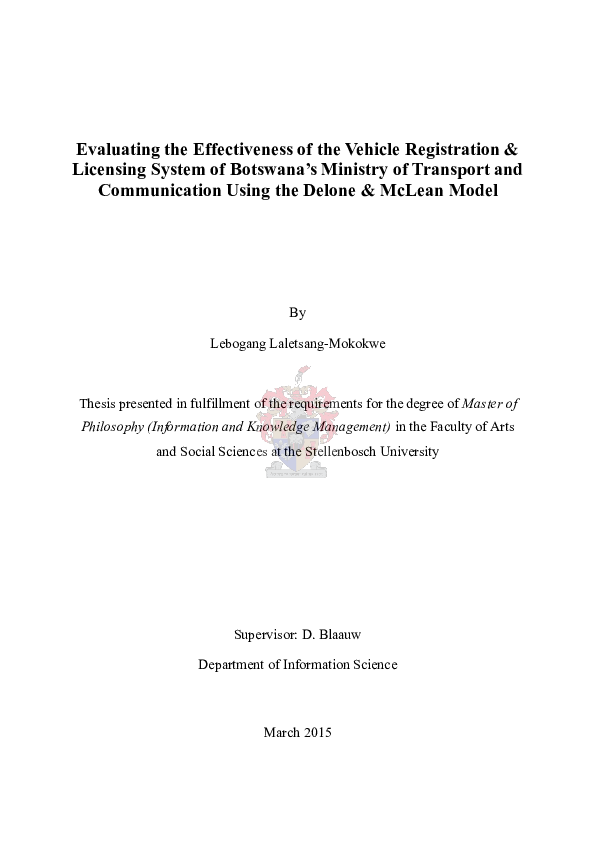 (PDF) Evaluating the effectiveness of the vehicle registration and ...