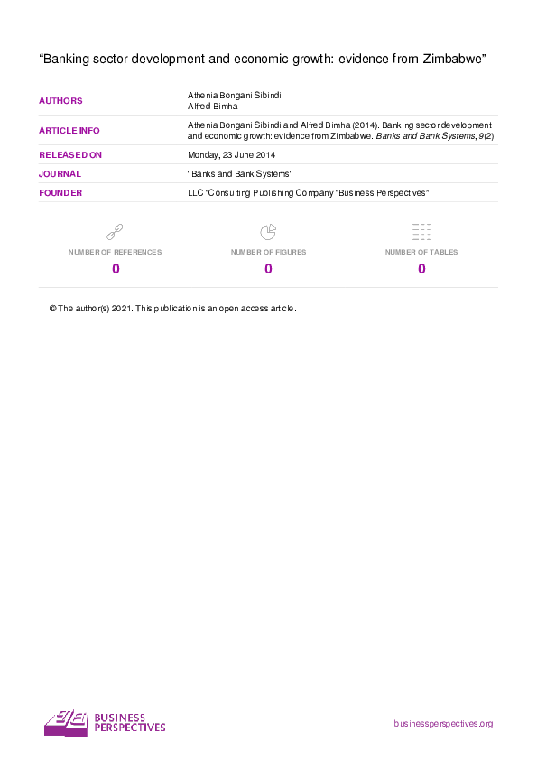 (PDF) Banking Sector Development and Economic Growth: Evidence from ...