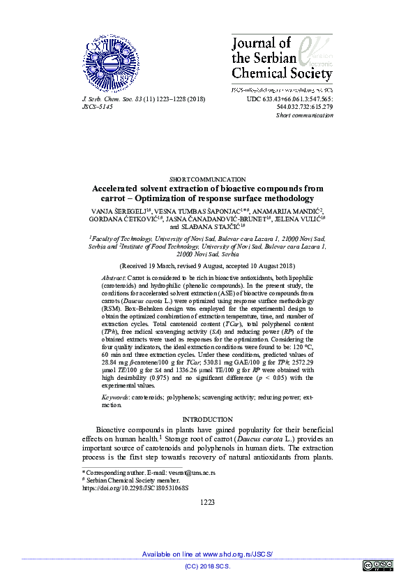 (PDF) Accelerated solvent extraction of bioactive compounds from carrot ...