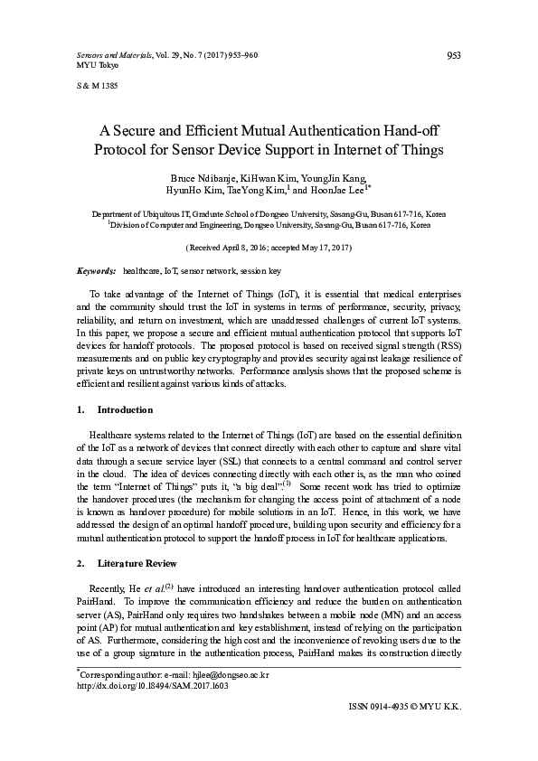 (PDF) A Secure and Efficient Mutual Authentication Hand-off Protocol ...