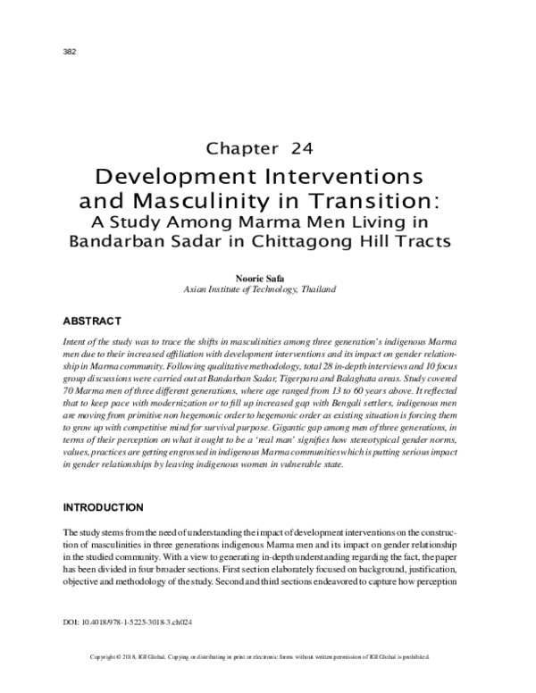 (PDF) Development Interventions and Masculinity in Transition: A Study ...